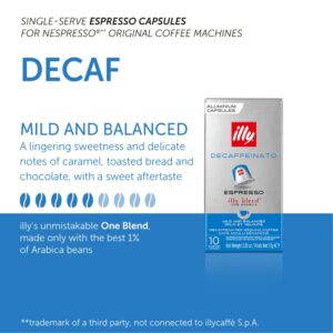 Illy Espresso Compatible Capsules - Single-Serve Coffee Capsules & Pods - Classico Decaf Roast - Notes Of Caramel, Toasted Bread & Chocolate Pods - For Nespresso Coffee Machines – 10 Count