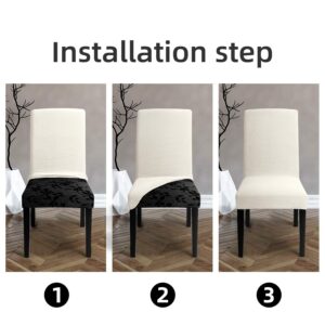 Chair Covers for Dining Room - Stretch Chair Slipcovers for Decorative Seat Protector Armless Removable Washable Elastic Dinner Universal Spandex Solid Chair Slip Covers Set…