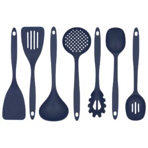 glad cooking kitchen utensils set – 7 pieces, nylon tools for nonstick cookware, blue