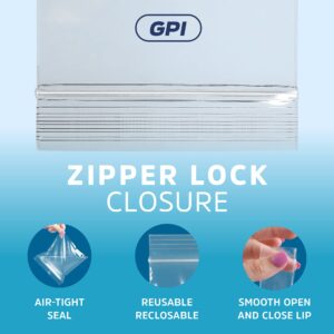 Clear Plastic RECLOSABLE Zip Bags - Bulk GPI Pack of 500 4" x 6" 2 mil Thick Strong & Durable Poly Baggies with Resealable Zip Top Lock for Travel, Storage, Packaging & Shipping.