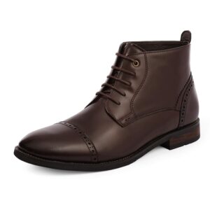 bruno marc men's dress ankle boots cap toe lace-up oxford boot dark brown size 10.5 m us warner-2