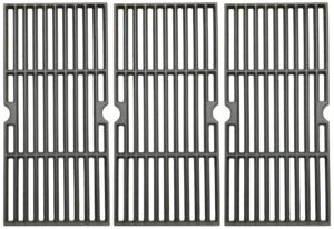 votenli c6161c (3-pack) 16 4/9'' cast iron grid grates for dyna glo dgf493bnp, dgh474crp, for backyard grill parts by13-101-001-12, kenmore 146.23678310, 146.23681310, uniflame grill gbc1030wrs