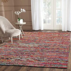 Cotton Multi Chindi Hand Woven Rugs - 8x10 Feet Rectangle Hand Braided Bohemian Colorful Area Rug - Recycled Braided Chindi Rugs- Biodegradable Area Rugs 96x120 inch.