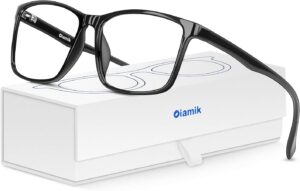 oiamik blue light blocking glasses: computer reading tv phones gaming glasses anti eyestrain blue light glasses for woman/men anti uv glare eyeglasses (black)