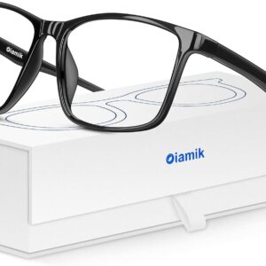 OIAMIK Blue Light Blocking Glasses: Computer Reading TV Phones Gaming Glasses Anti Eyestrain Blue Light Glasses for Woman/Men Anti UV Glare Eyeglasses (Black)