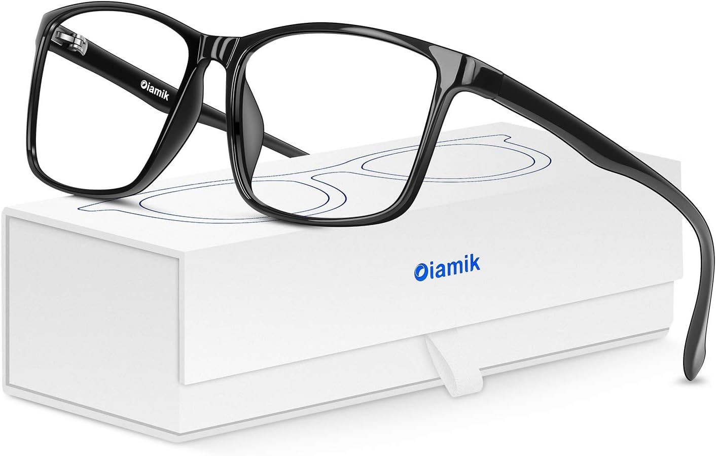 OIAMIK Blue Light Blocking Glasses: Computer Reading TV Phones Gaming Glasses Anti Eyestrain Blue Light Glasses for Woman/Men Anti UV Glare Eyeglasses (Black)