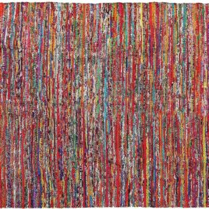 Cotton Multi Chindi Hand Woven Rugs - 8x10 Feet Rectangle Hand Braided Bohemian Colorful Area Rug - Recycled Braided Chindi Rugs- Biodegradable Area Rugs 96x120 inch.