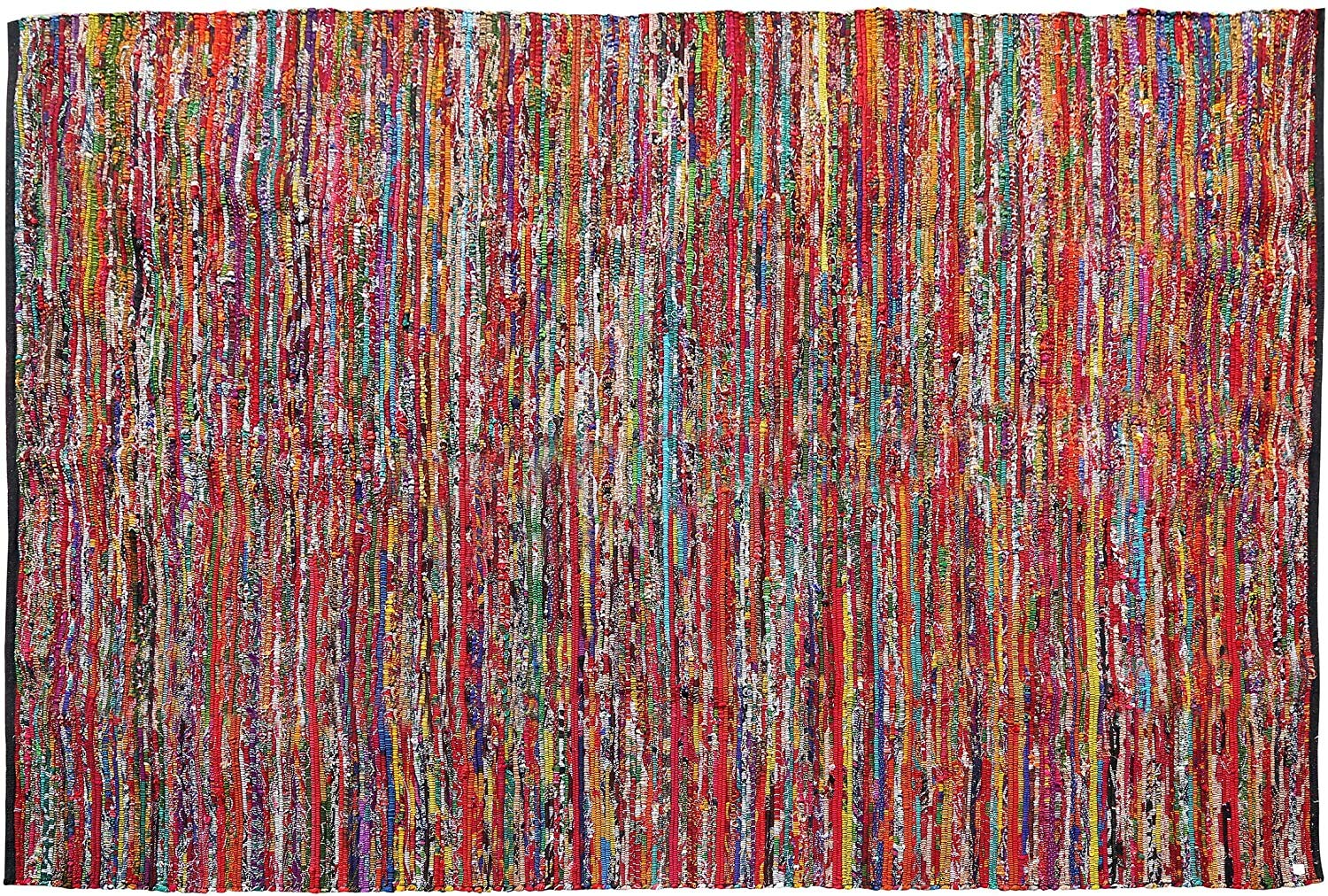 Cotton Multi Chindi Hand Woven Rugs - 8x10 Feet Rectangle Hand Braided Bohemian Colorful Area Rug - Recycled Braided Chindi Rugs- Biodegradable Area Rugs 96x120 inch.