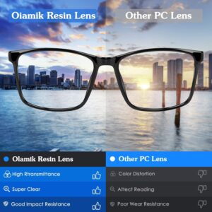 OIAMIK Blue Light Blocking Glasses: Computer Reading TV Phones Gaming Glasses Anti Eyestrain Blue Light Glasses for Woman/Men Anti UV Glare Eyeglasses (Black)