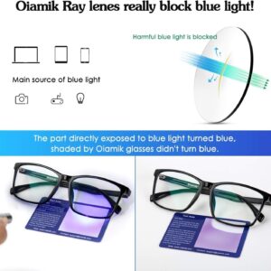 OIAMIK Blue Light Blocking Glasses: Computer Reading TV Phones Gaming Glasses Anti Eyestrain Blue Light Glasses for Woman/Men Anti UV Glare Eyeglasses (Black)