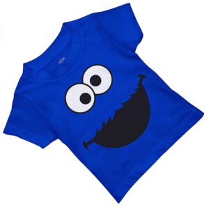 Sesame Street Short Sleeve T-Shirt Short Sleeve Tee - Elmo & Cookie Monster Big Face Tee (Cookie Monster, 3T)