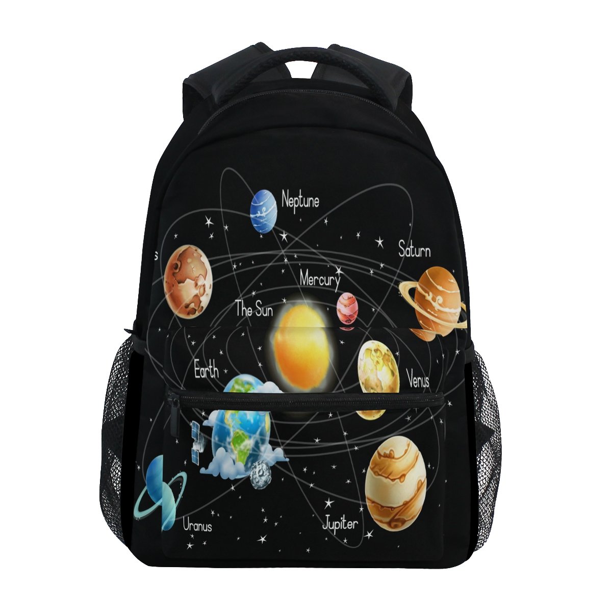 Solar System Galaxy Laptop Backpack Planet for School Girls & Boys Kids Elementary Sun Moon Space Universe Student Bookbag Daypack Shoulder Bag