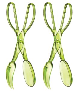 hic kitchen salad tongs, hinged design, detachable fork and spoon, set of 2