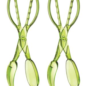 HIC Kitchen Salad Tongs, Hinged Design, Detachable Fork and Spoon, Set of 2