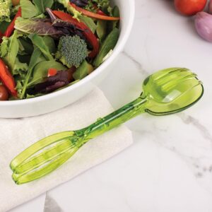 HIC Kitchen Salad Tongs, Hinged Design, Detachable Fork and Spoon, Set of 2