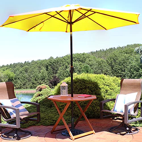 Sunnydaze Meranti Wood Octagon Outdoor Folding Patio Table - Teak Oil Finish