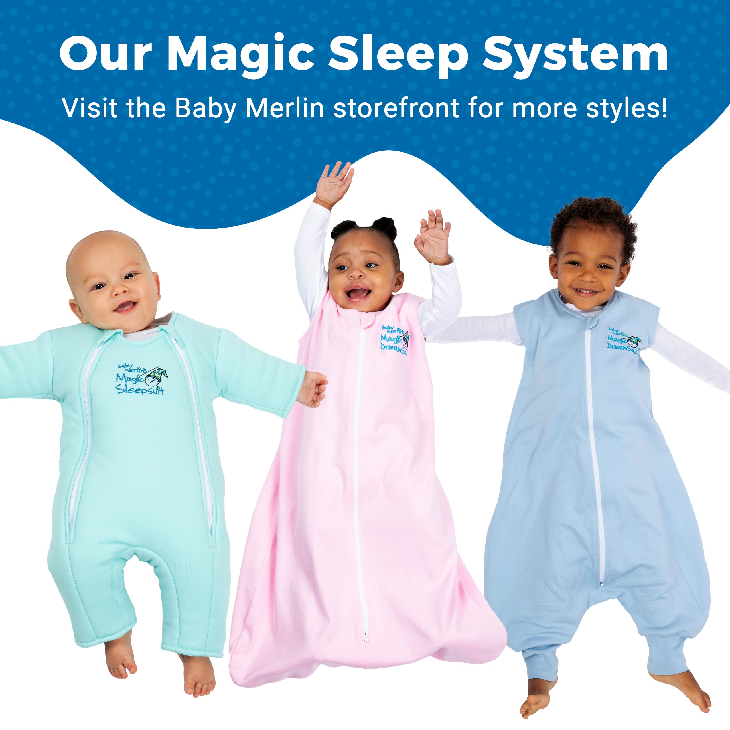 Magic Sleepsuit Baby Merlin's Baby Merlin's Magic Dream Sack Walker Microfleece Baby Wearable Blanket - Blue - Magic Merlin Sleepsuit Baby Sleep Sack 12-18 Months - Blue