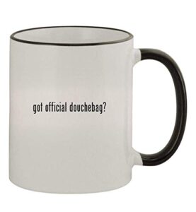 knick knack gifts got official douchebag? - 11oz colored handle and rim coffee mug, black