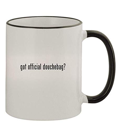 Knick Knack Gifts got official douchebag? - 11oz Colored Handle and Rim Coffee Mug, Black