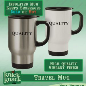 Knick Knack Gifts #officiator - 14oz Stainless Steel Hashtag Travel Coffee Mug, Silver