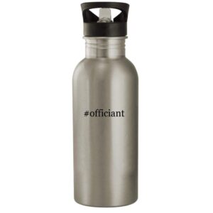 Knick Knack Gifts #officiant - 20oz Stainless Steel Hashtag Outdoor Water Bottle, Silver