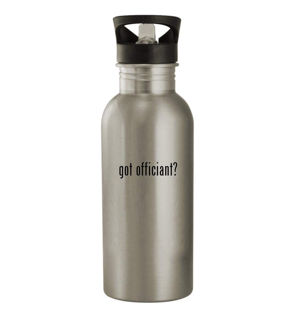 Knick Knack Gifts got officiant? - 20oz Stainless Steel Outdoor Water Bottle, Silver