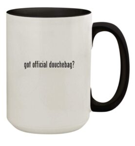 knick knack gifts got official douchebag? - 15oz ceramic colored inside & handle coffee mug cup, black