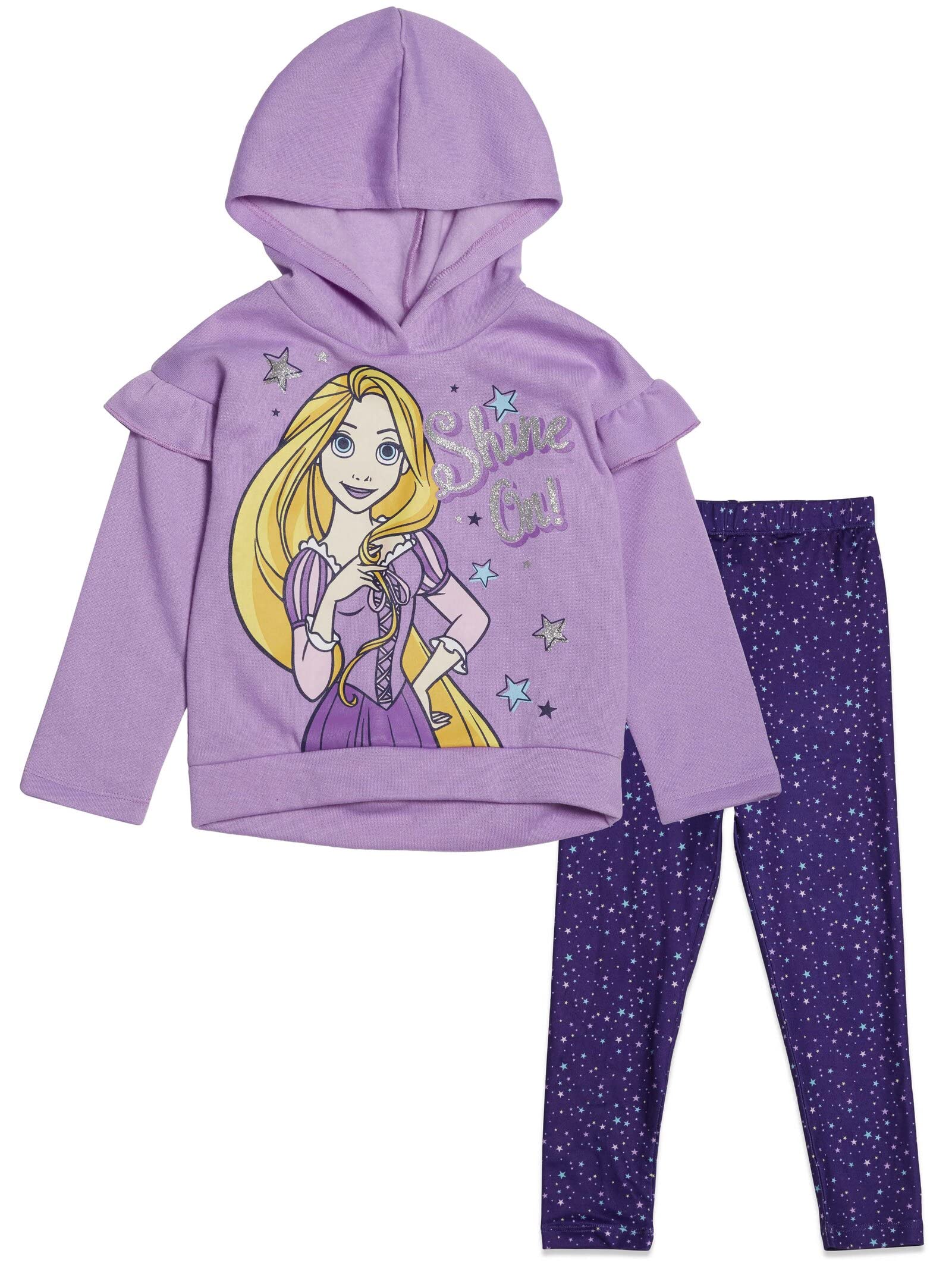 Disney Princess Rapunzel Toddler Girls Fleece Hoodie and Leggings Outfit Set 3T