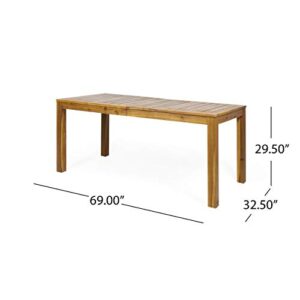 Christopher Knight Home Gloria Outdoor Rustic Acacia Wood Dining Table, Teak