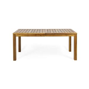 Christopher Knight Home Gloria Outdoor Rustic Acacia Wood Dining Table, Teak