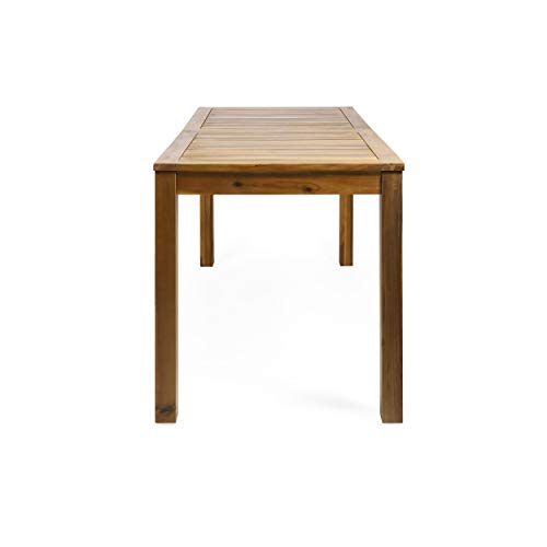 Christopher Knight Home Gloria Outdoor Rustic Acacia Wood Dining Table, Teak