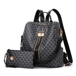 makes backpack purse for women pu leather backpack design convertible handbag with purse 2 piece