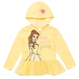 disney princess belle toddler girls zip up peplum hoodie 4t