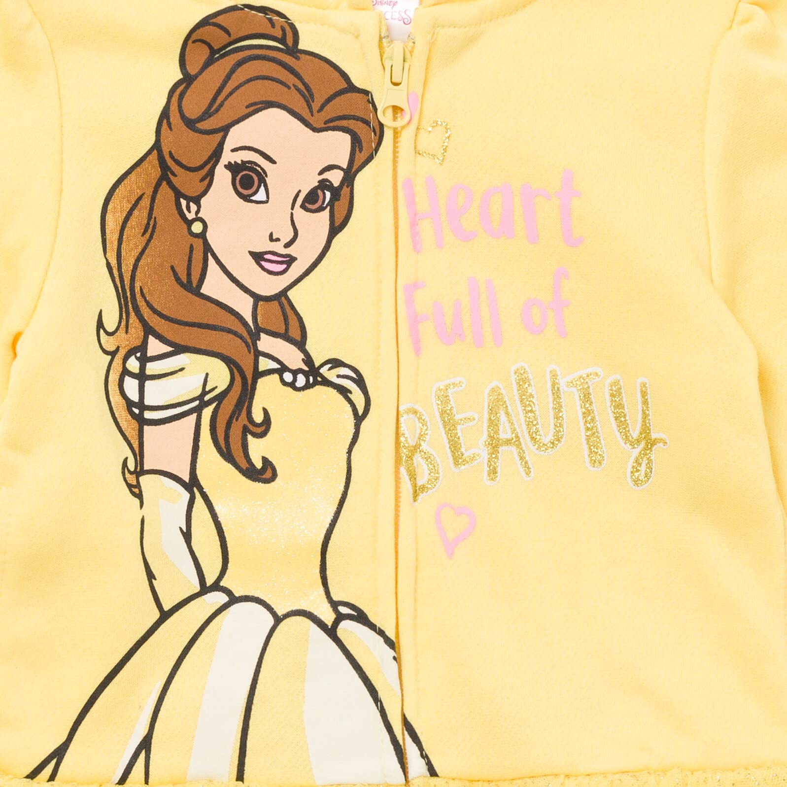 Disney Princess Belle Toddler Girls Zip Up Peplum Hoodie 4T