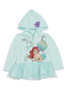 disney princess ariel toddler girls fleece zip up hoodie 3t