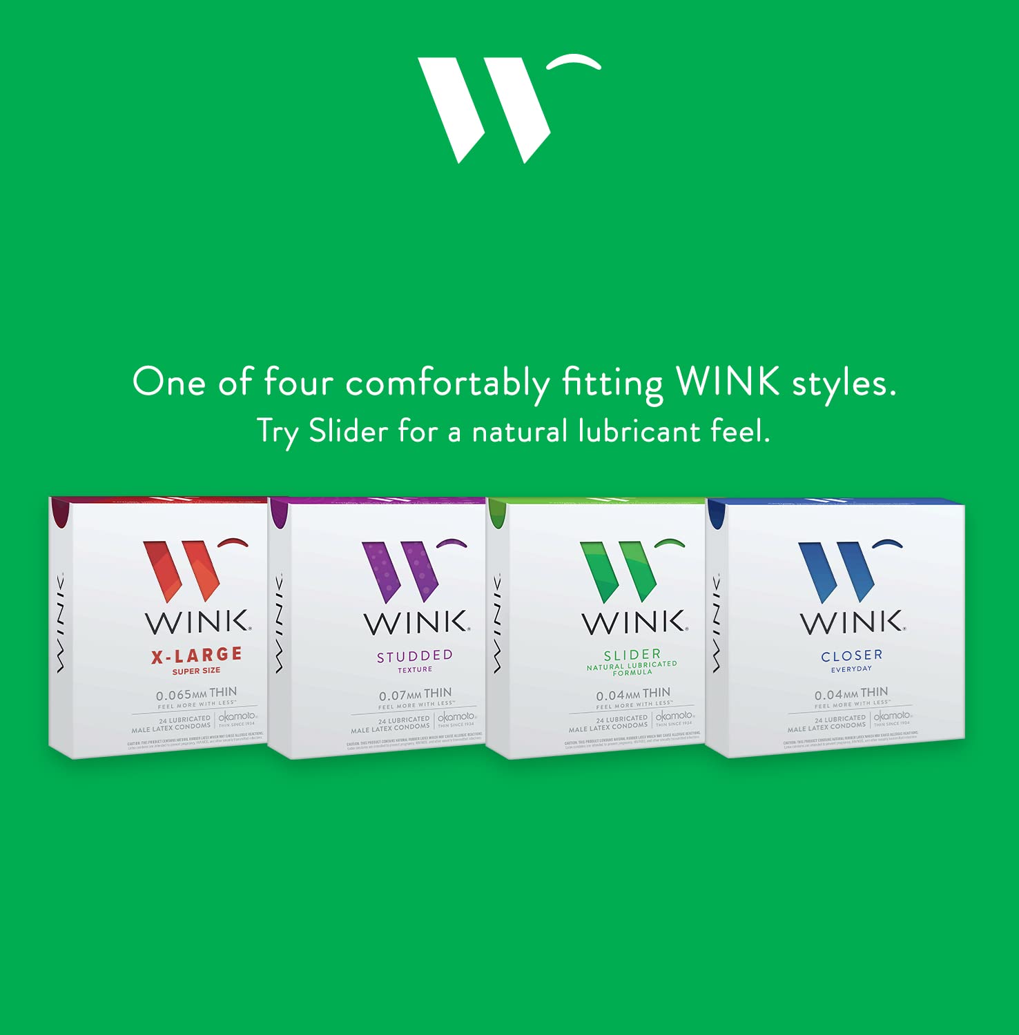 WINK Slider Condoms, 24 count