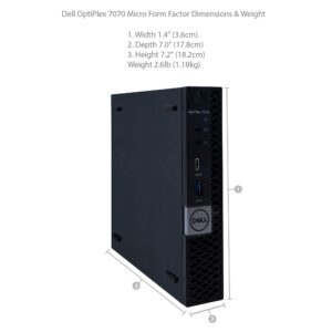 Dell Optiplex 7070 MFF Micro Form Factor Desktop 9th Gen Intel Core i7-9700T 8-Cores Processor, 16GB DDR4 RAM, 512GB SSD, Intel UHD Graphics 630, Windows 10 Pro (Renewed)