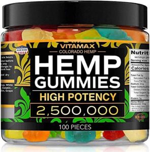 vitamax hemp gummies - great for peace & relaxation - 2,500,000 - natural fruit flavors tasty relief – made in usa – relaxing gummies – 100ct