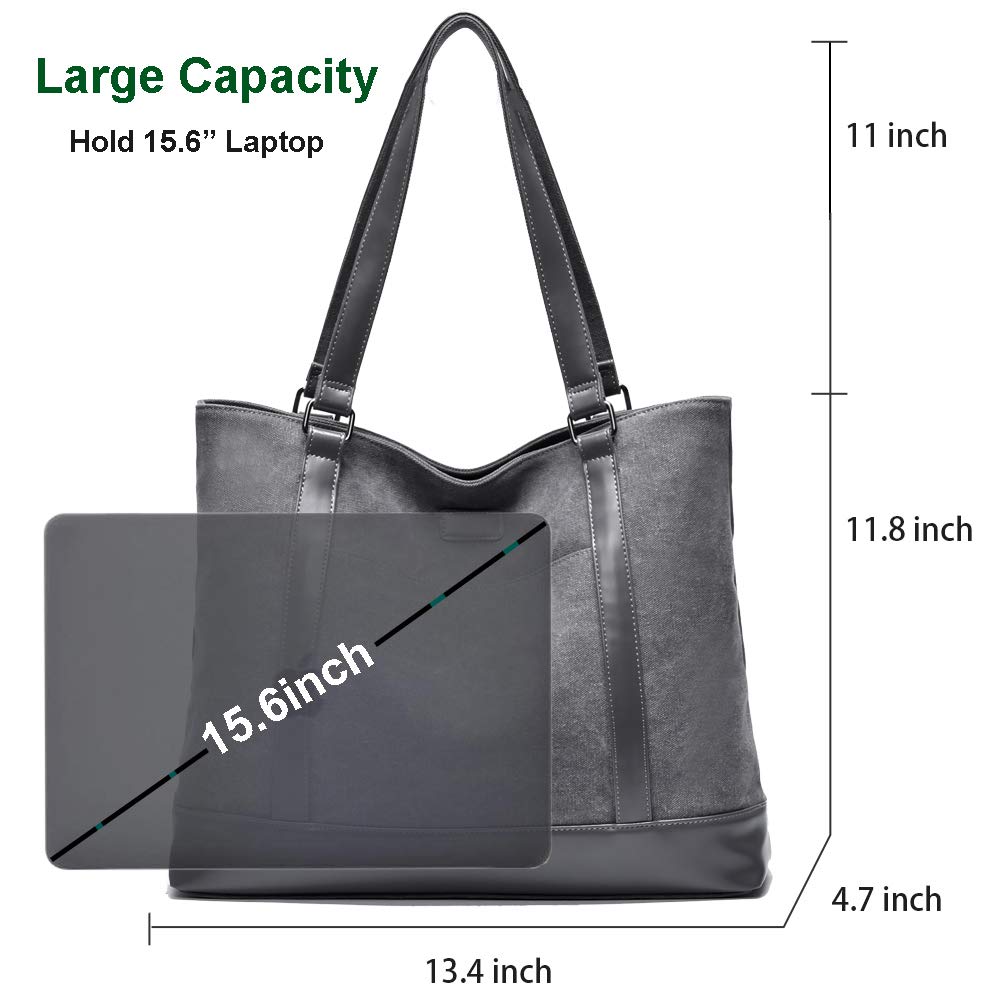 Large Tote Bags for Women 15.6 Inch Laptop Bag Lightweight Canvas Professional Work Briefcase