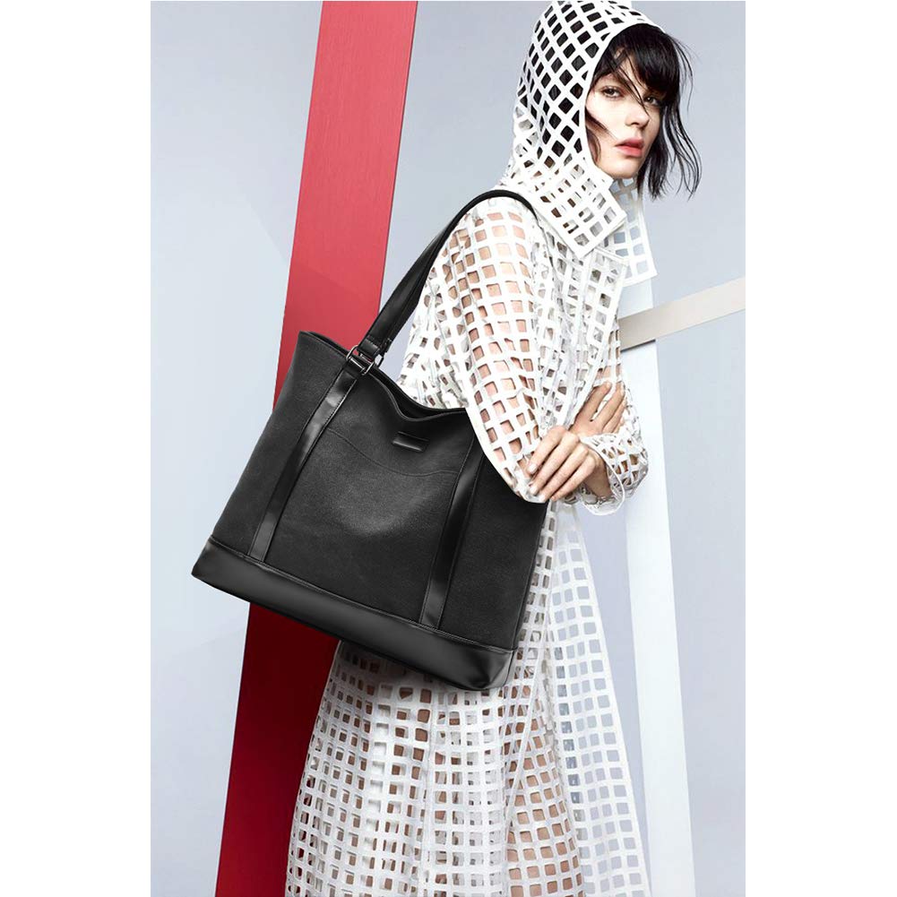 Large Tote Bags for Women 15.6 Inch Laptop Bag Lightweight Canvas Professional Work Briefcase