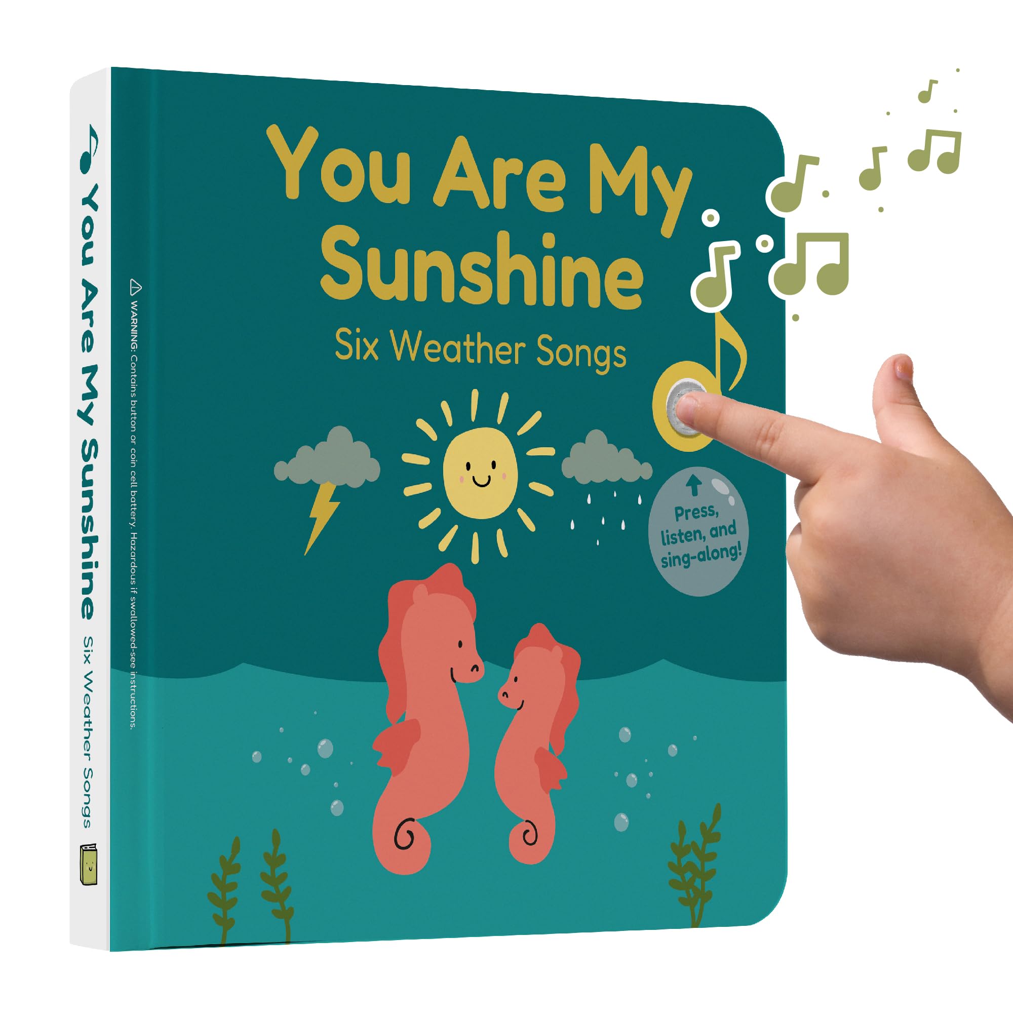 Cali's Books You are my Sunshine Nursery Rhymes - Interactive Sound Books for 1 year old, Perfect Musical Toys & Musical Books for Toddlers 1-3, Safe & Durable Book for 2 year old