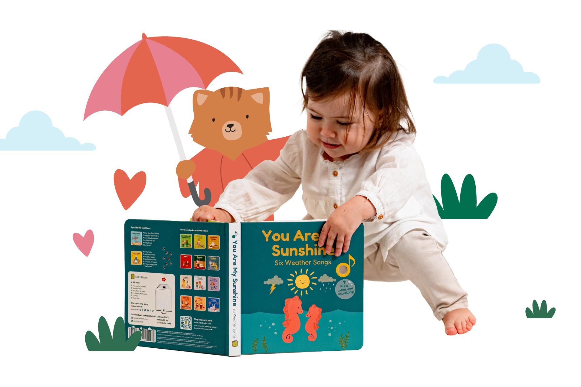 Cali's Books You are my Sunshine Nursery Rhymes - Interactive Sound Books for 1 year old, Perfect Musical Toys & Musical Books for Toddlers 1-3, Safe & Durable Book for 2 year old