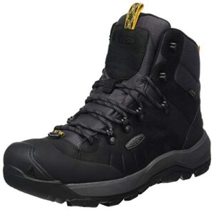 keen men's revel 4 mid height polar insulated waterproof snow boots, black/magnet, 10