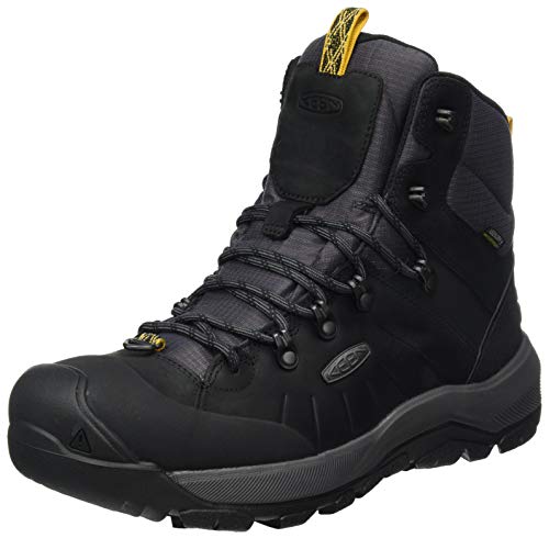 KEEN Men's Revel 4 Mid Height Polar Insulated Waterproof Snow Boots, Black/Magnet, 10