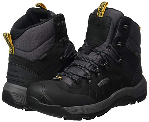 KEEN Men's Revel 4 Mid Height Polar Insulated Waterproof Snow Boots, Black/Magnet, 10