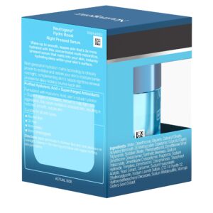 Neutrogena Hydro Boost Purified Hyaluronic Acid Pressed Night Serum, Facial Serum with Antioxidants & Hyaluronic Acid, Non-Comedogenic 1.7 oz (Pack of 2)