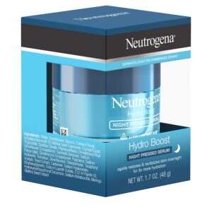 Neutrogena Hydro Boost Purified Hyaluronic Acid Pressed Night Serum, Facial Serum with Antioxidants & Hyaluronic Acid, Non-Comedogenic 1.7 oz (Pack of 2)