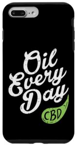 iphone 7 plus/8 plus cbd oil every day cannabidiol hemp plant cannabis gift case