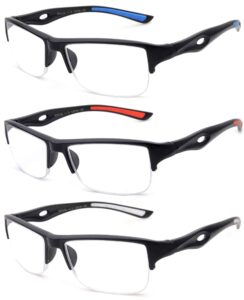 3 packs mens reading glasses sporty half frame reading glasses for men half rim reading glasses 2.50