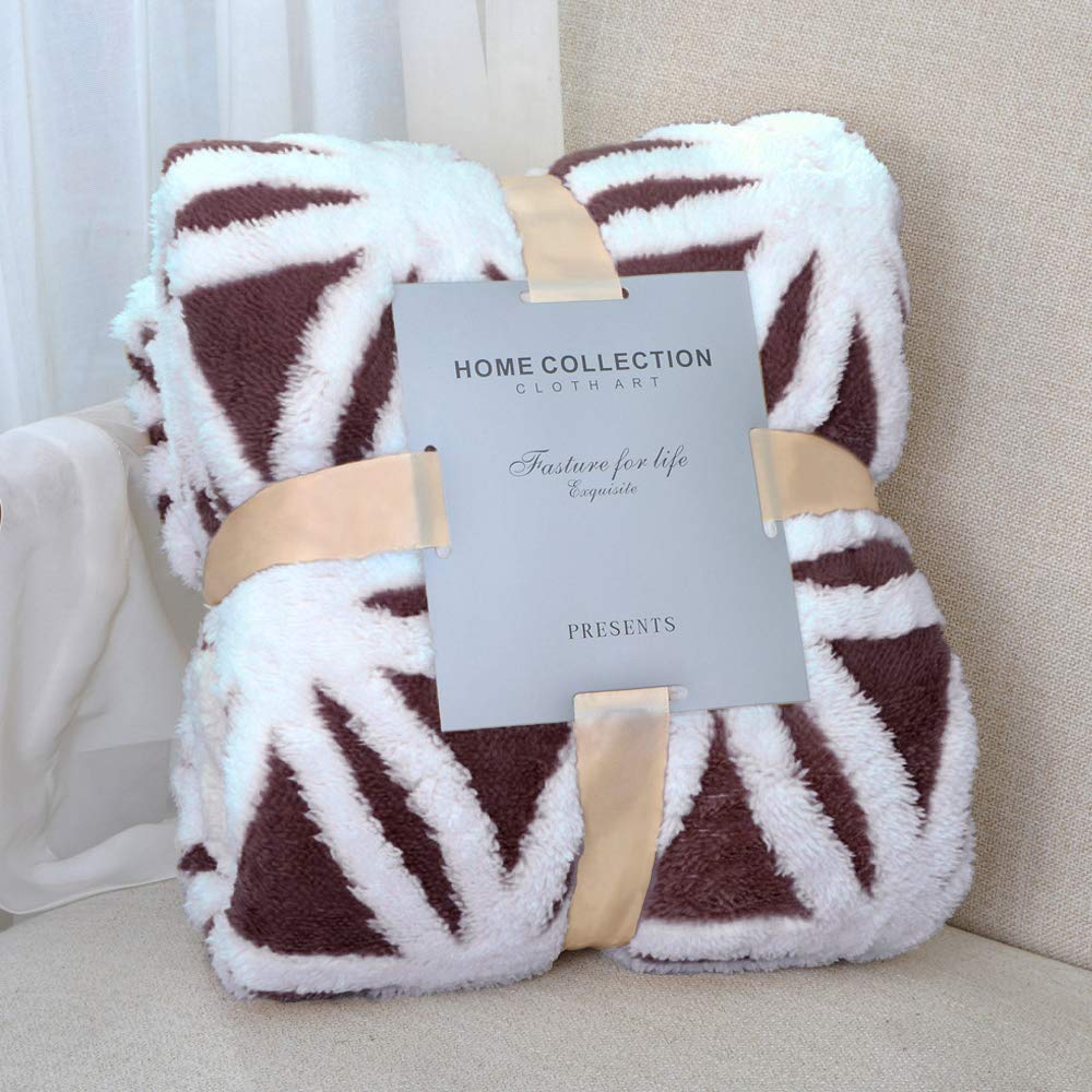 LOMAO Sherpa Fleece Blanket Fuzzy Soft Throw Blanket Dual Sided Blanket for Couch Sofa Bed (Rose Brown, 51"x63")